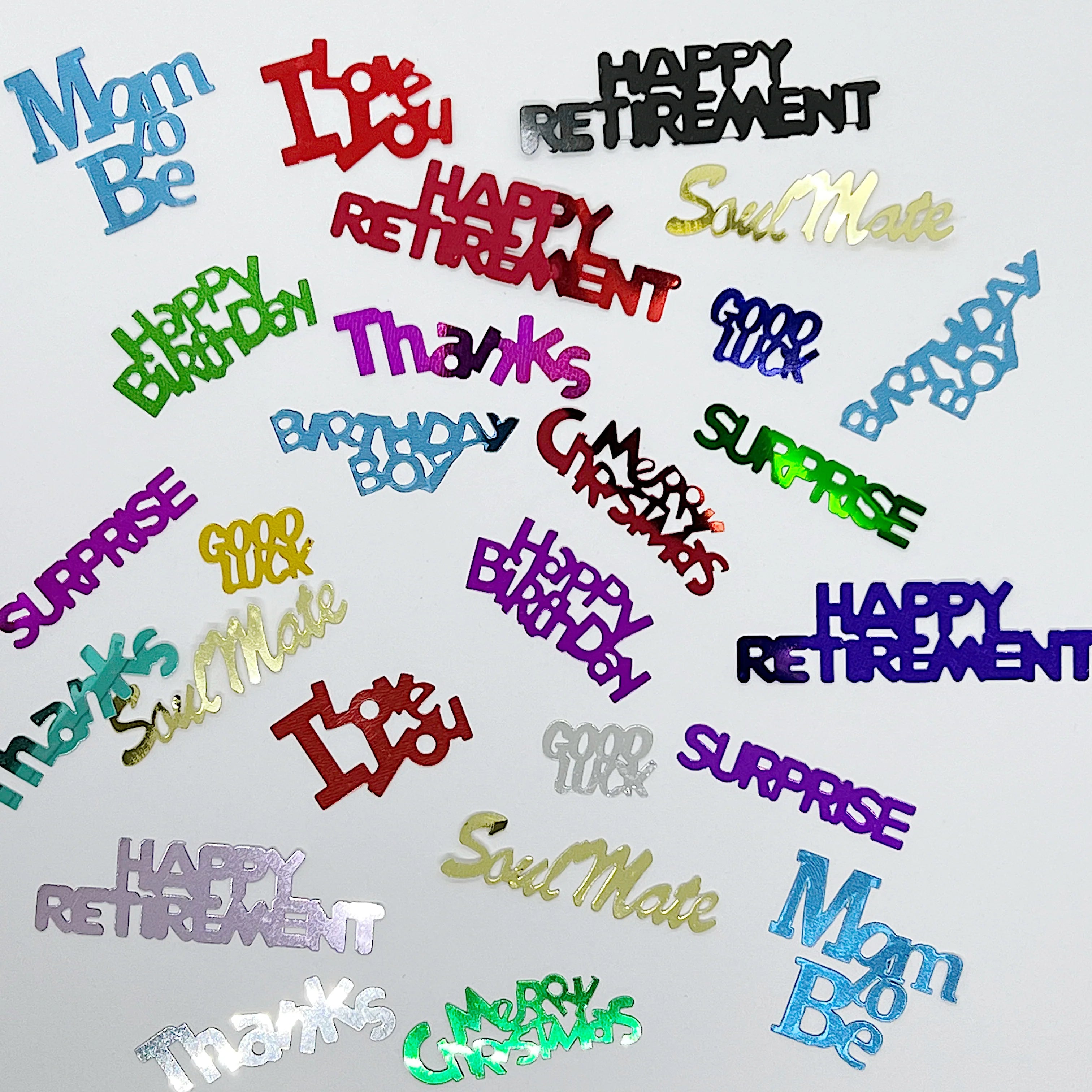 Table-top Metallic Confetti Words Table Scatters – Confetti.Com